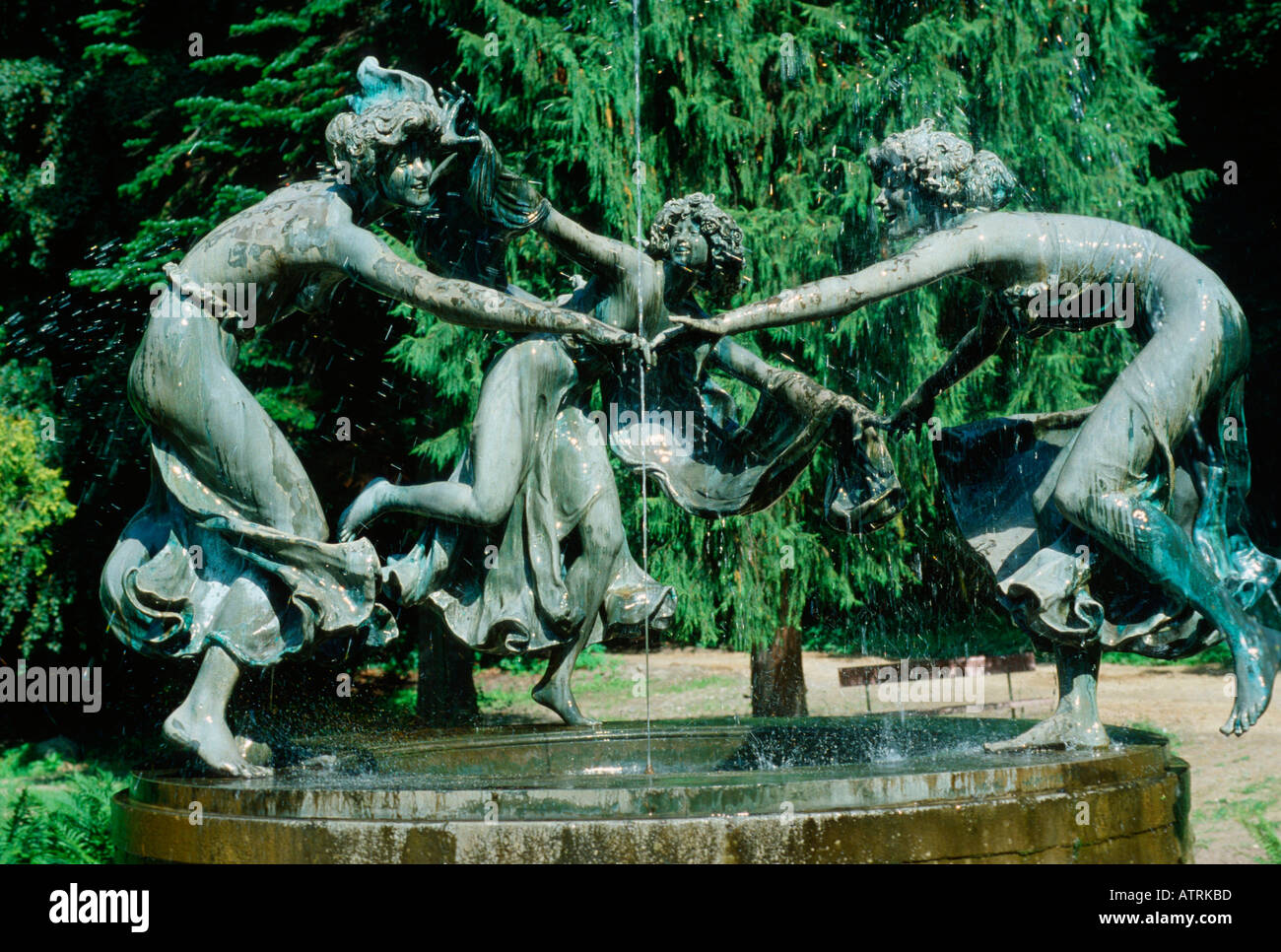 Nymph fountain / Teterow Stock Photo - Alamy