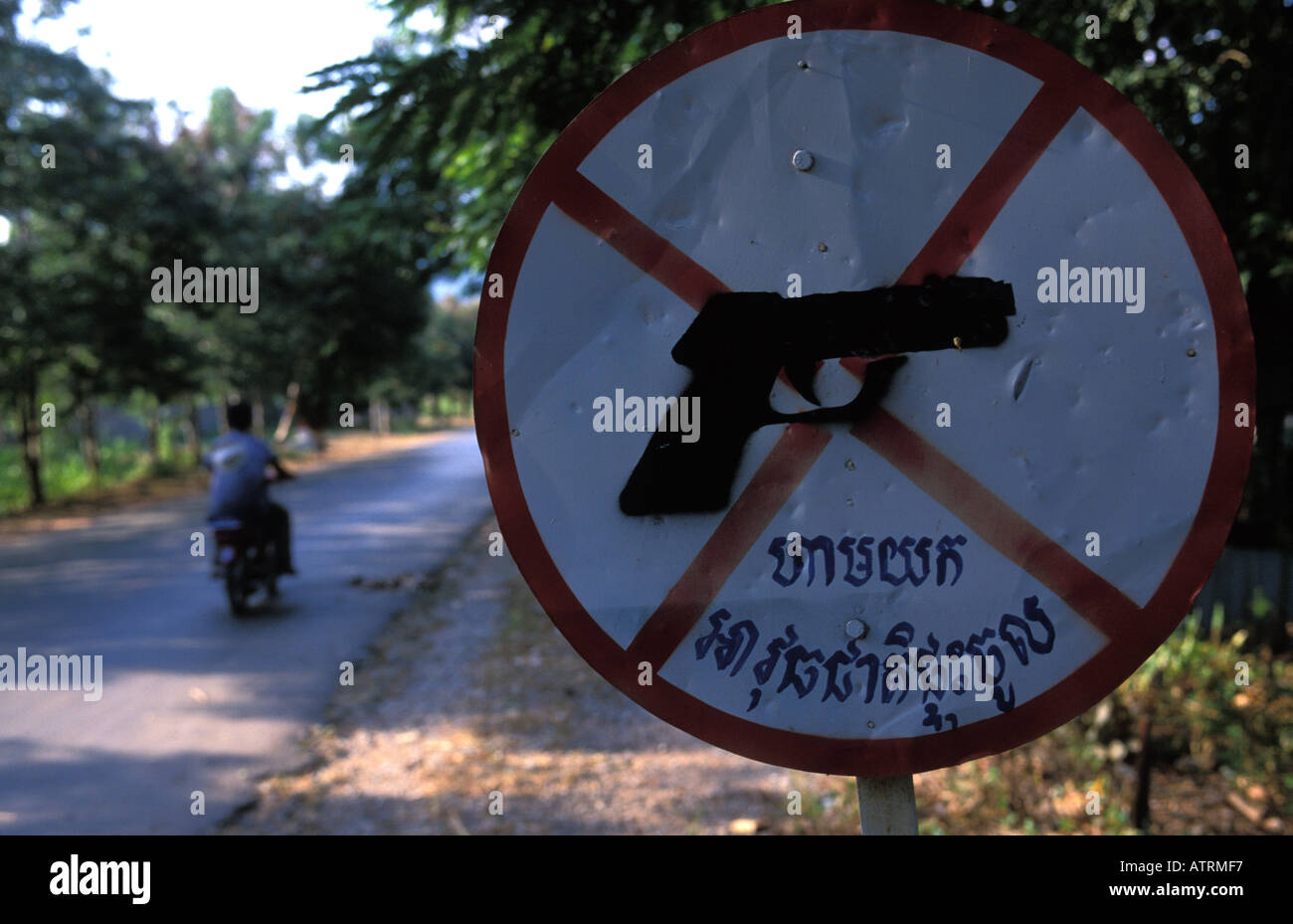 Kampot road sign Stock Photo - Alamy