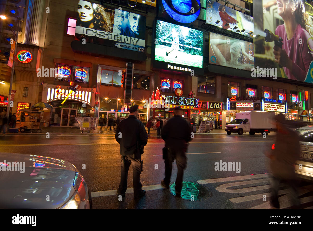 42nd Street, Times Square area, New York USA at night Stock Photo - Alamy