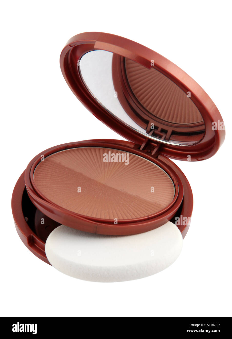 Brown powder cosmetic isolated on white background Stock Photo - Alamy