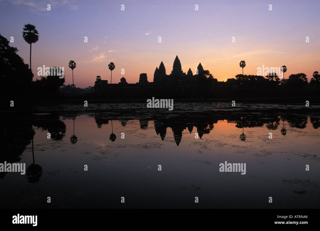 Angkor the Angkor Wat temple at sunrise Stock Photo - Alamy