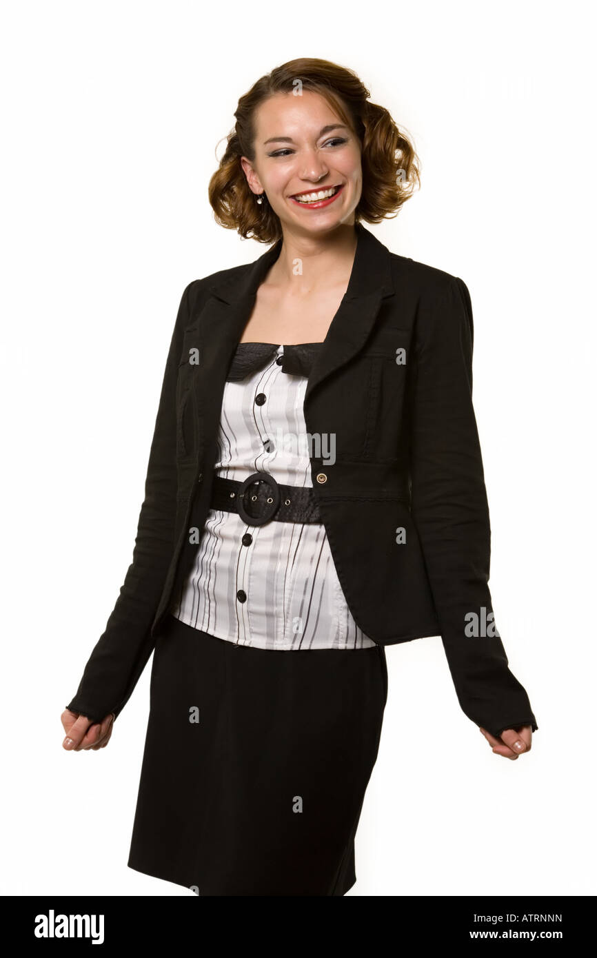 Happy black young lady Cut Out Stock Images & Pictures - Alamy
