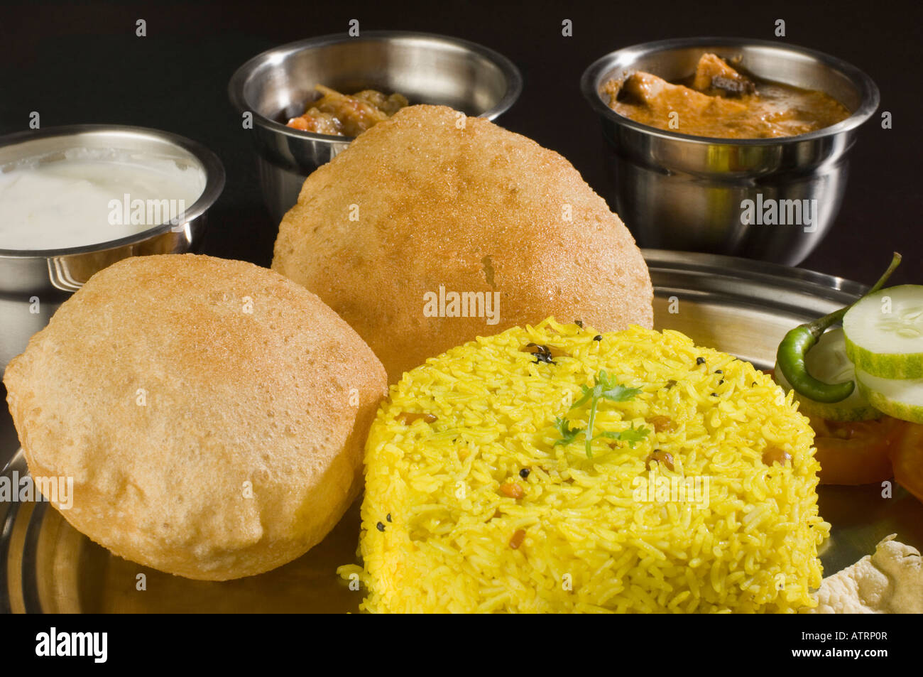 Close-up of assorted Indian food Stock Photo - Alamy