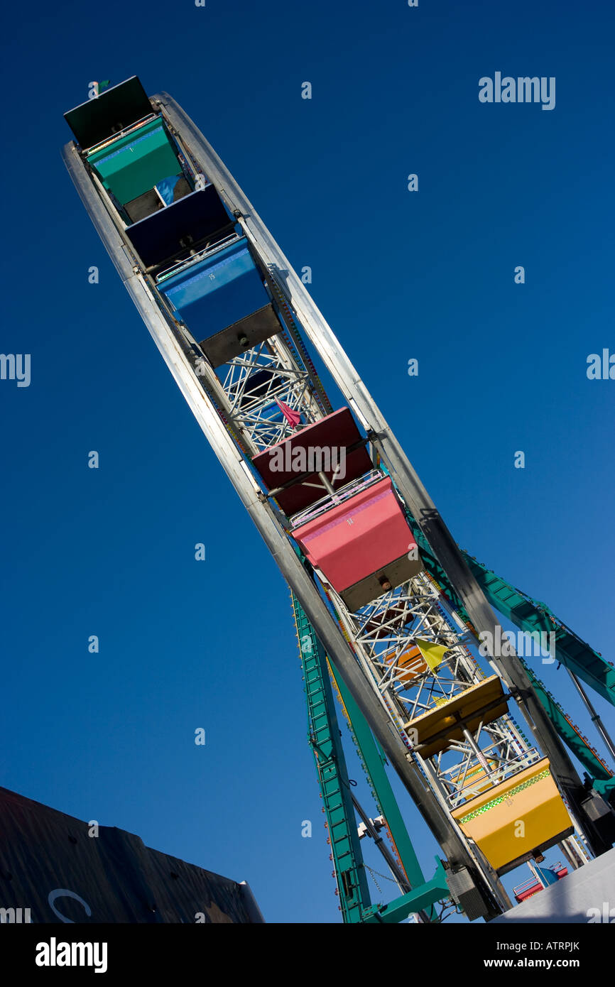 Tilted view of a Ferris wheel at a carnival in the United States Stock ...