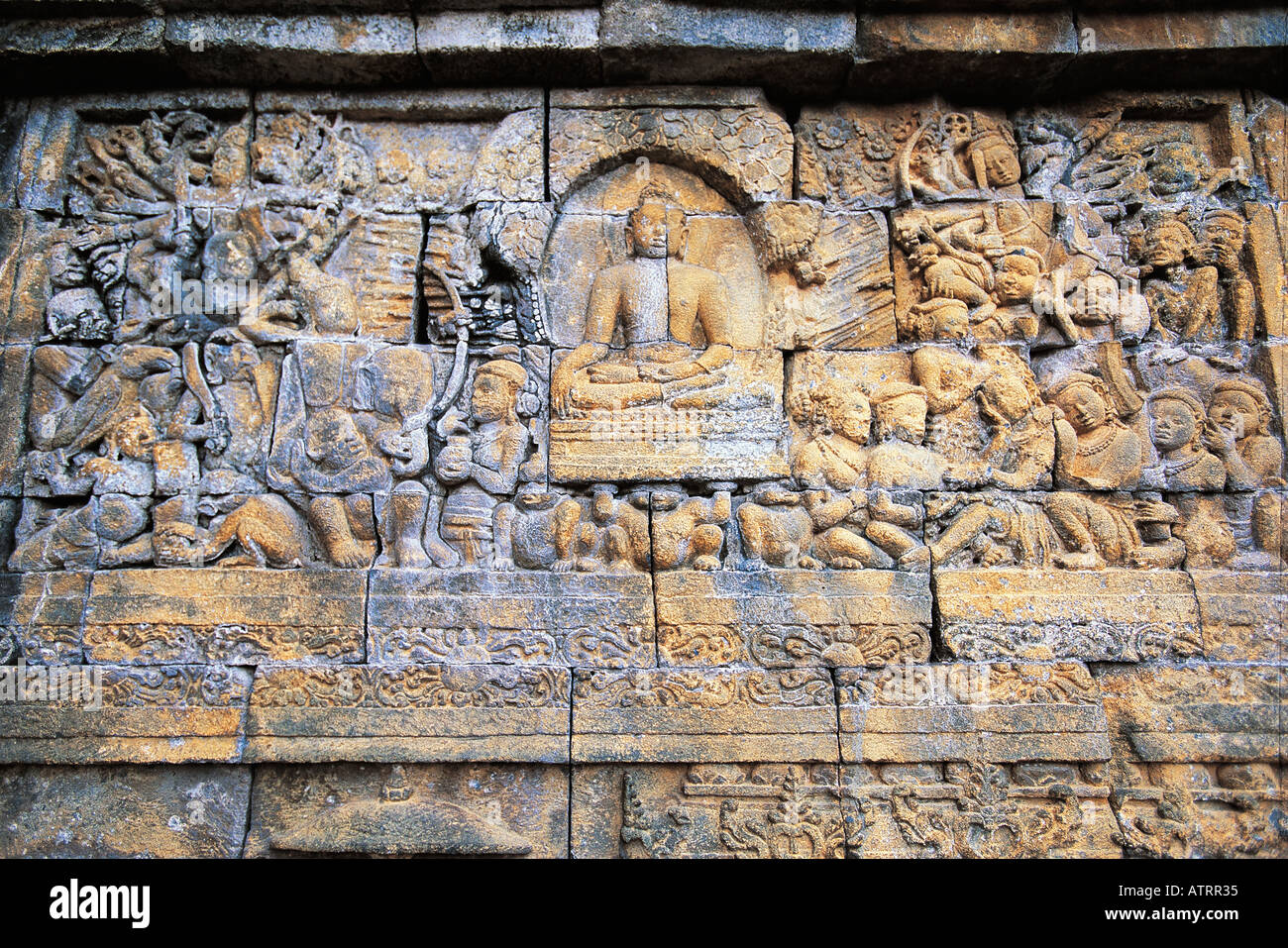 Relief from Borobudur Temple , Central Java Indonesia Stock Photo - Alamy