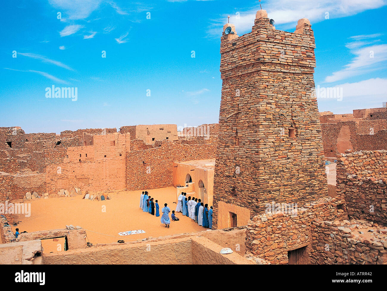 Friday pray in Chinguetti Mosque Stock Photo - Alamy