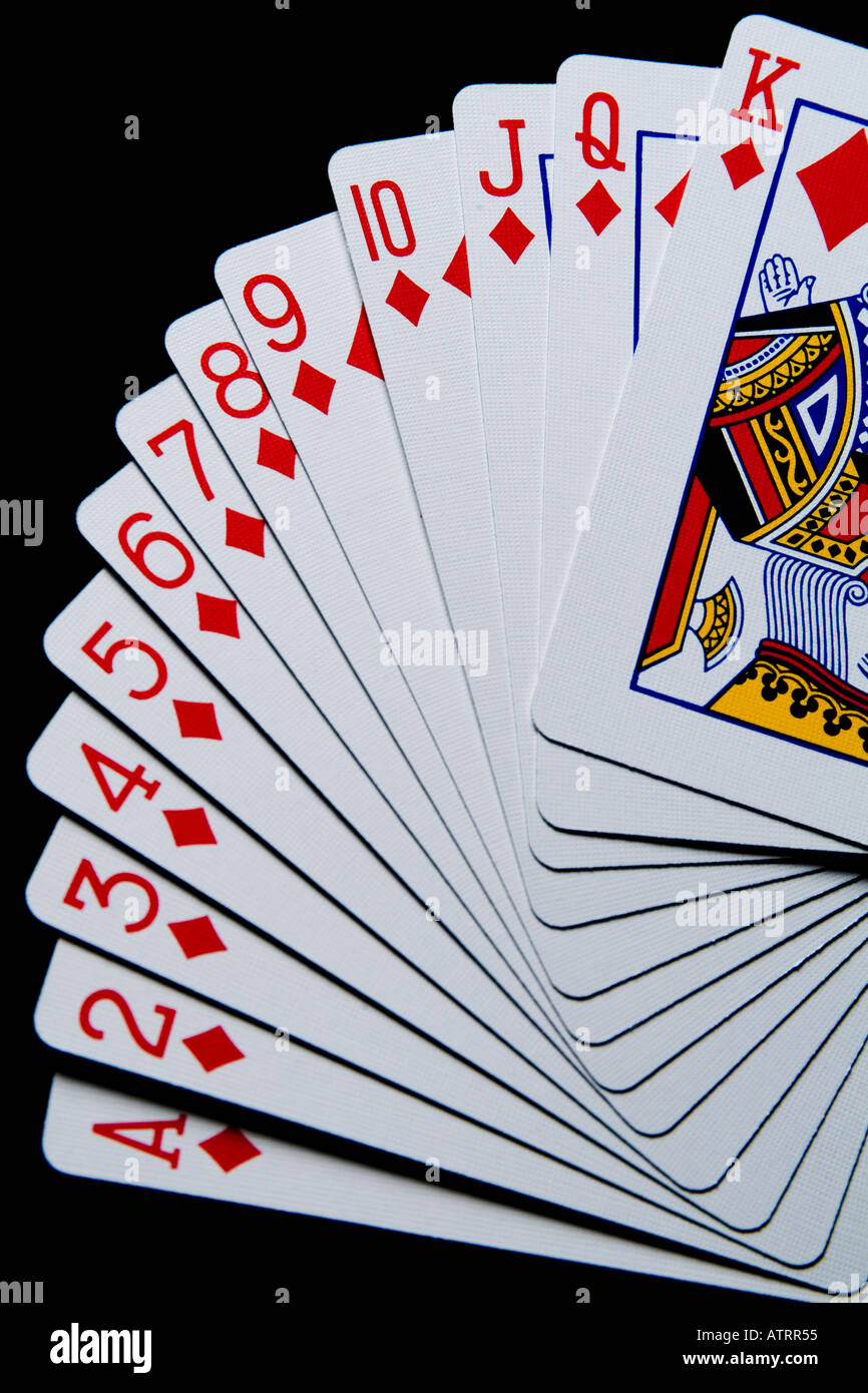 Playing cards showing entire suit of diamonds Stock Photo - Alamy