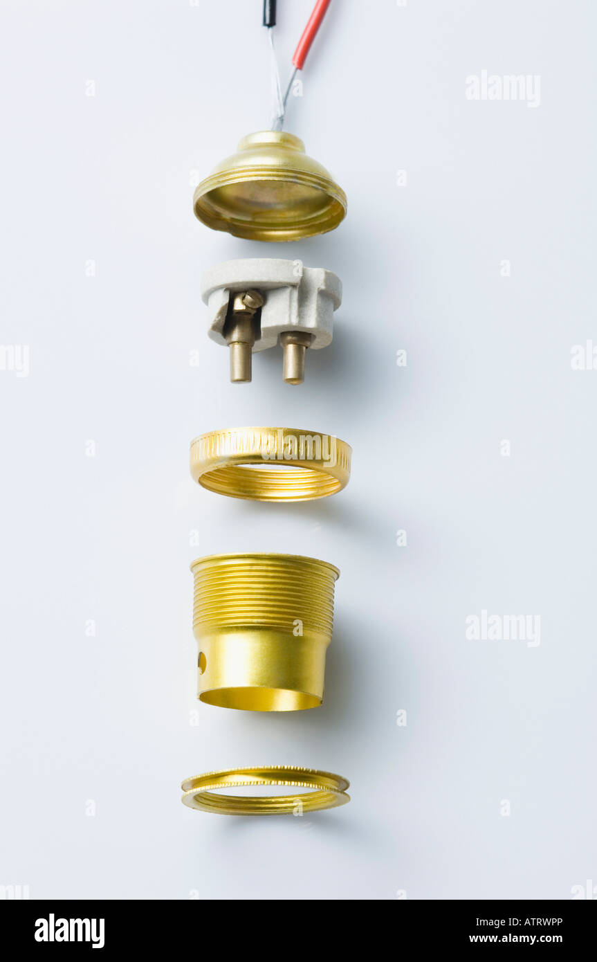 Close-up of a bulb holder with wire Stock Photo - Alamy