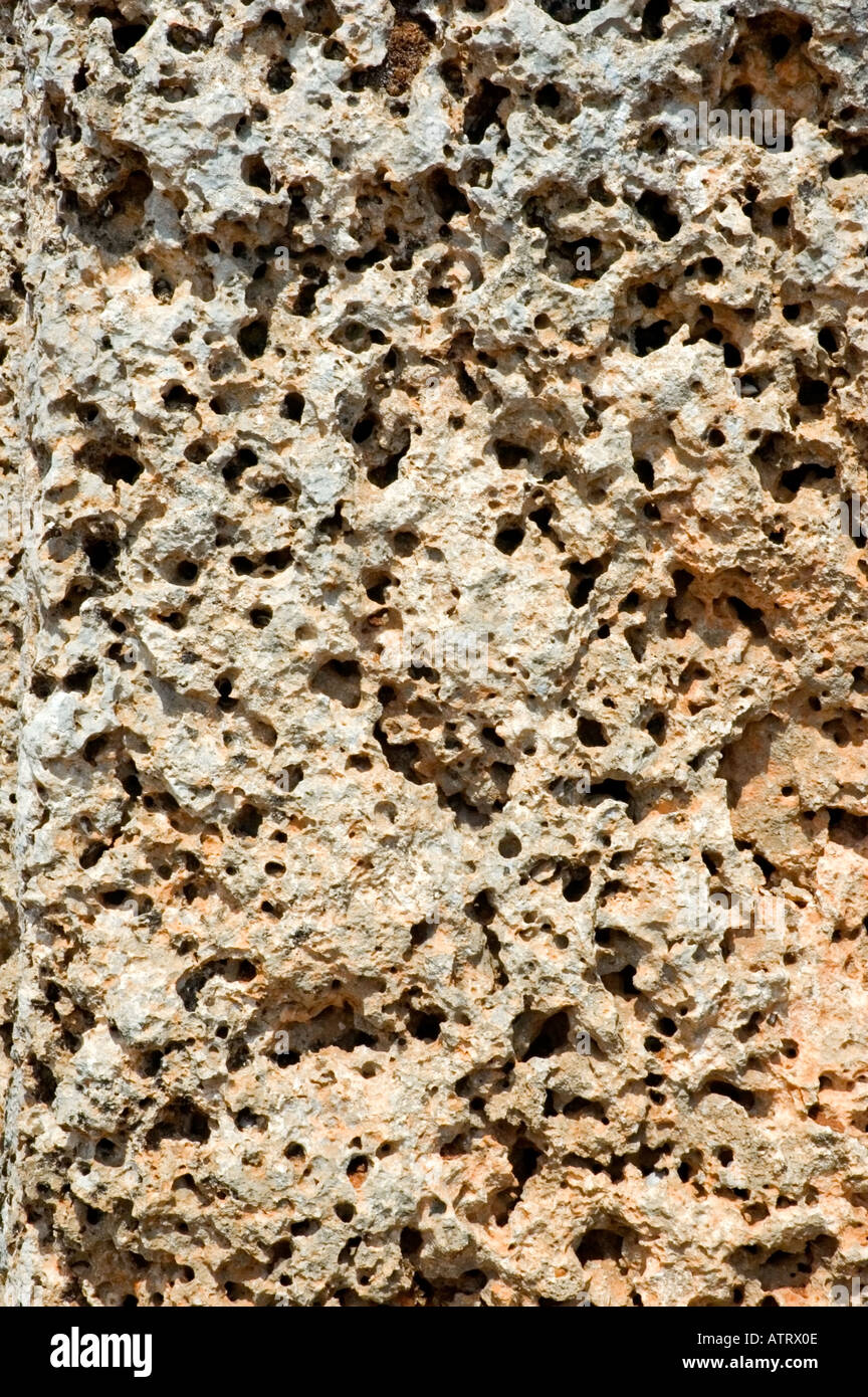 Close up of limestone, Ruins of Serjilla one of the Syrian deserted ...