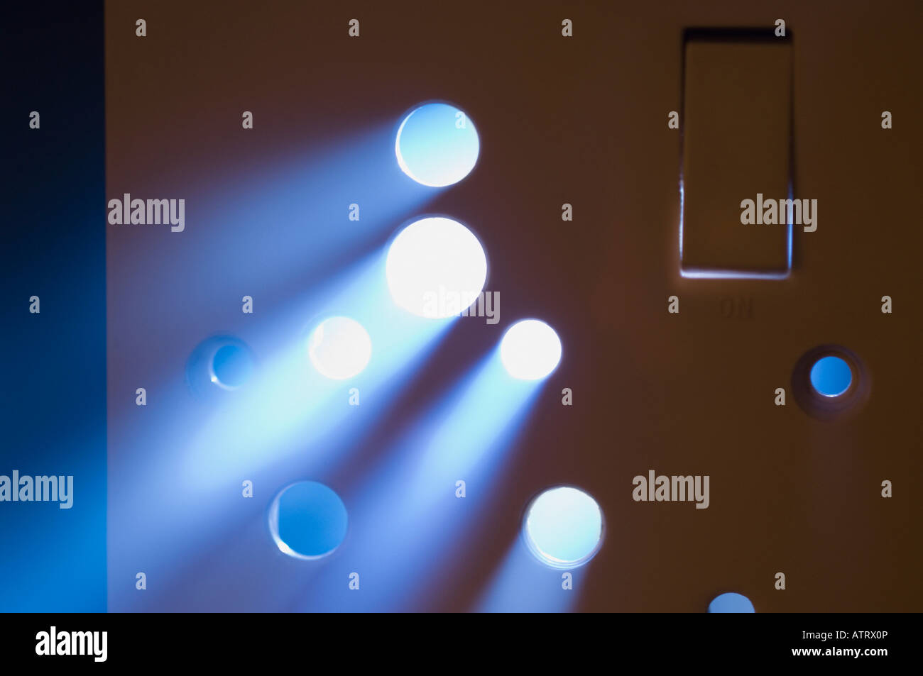 Light beam coming out from a switchboard Stock Photo - Alamy