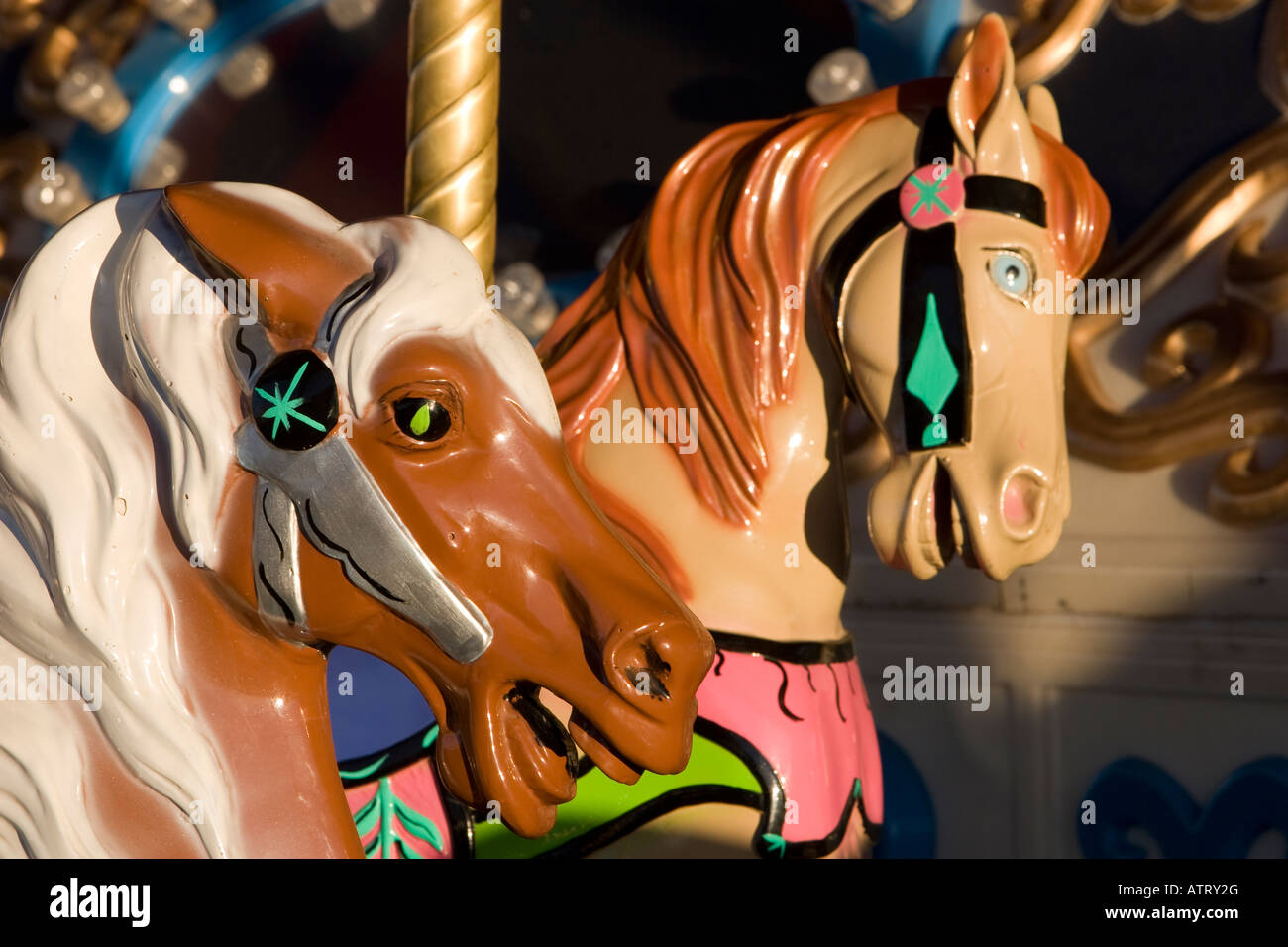Carousel horses at carnival in the United States Stock Photo - Alamy