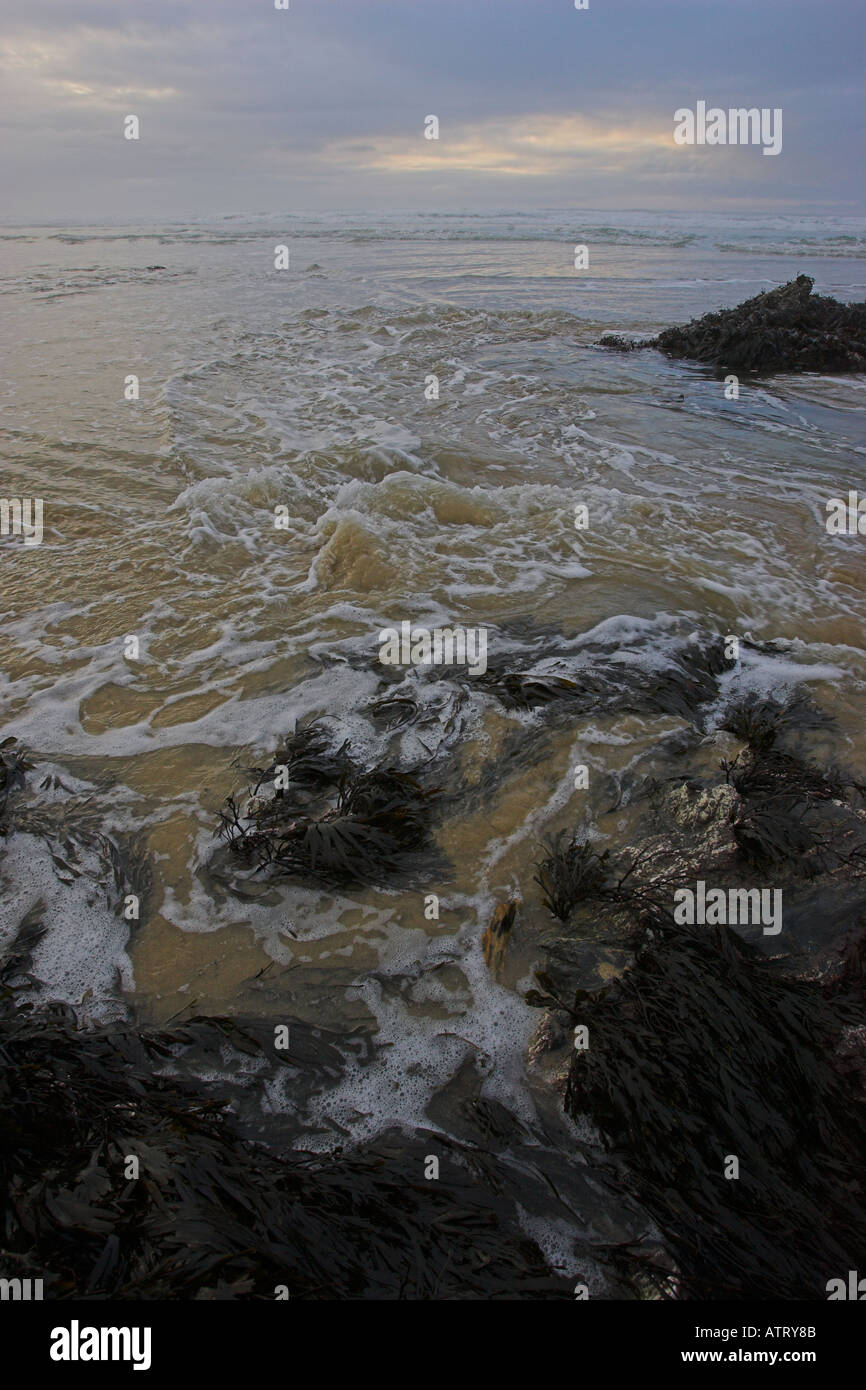 The incoming tide over a beach Stock Photo - Alamy