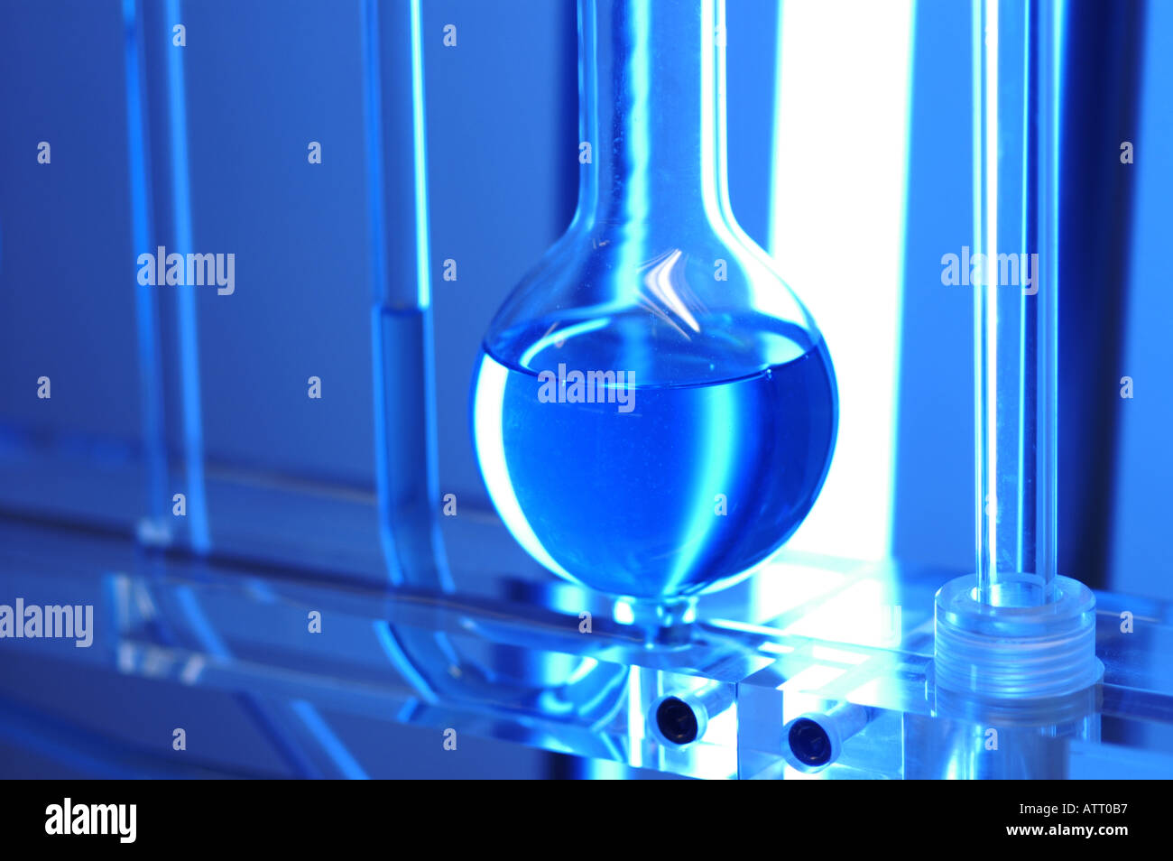 Laboratory test arrangement eprouvette with liquid Stock Photo - Alamy