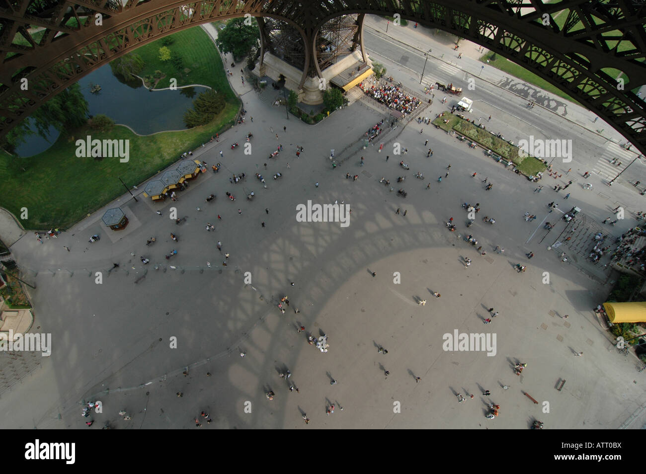 Downward view from Eiffel Tower Stock Photo - Alamy