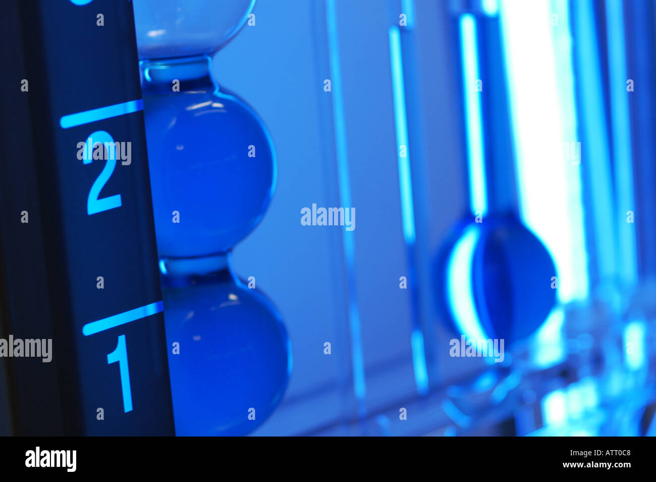 Laboratory test arrangement eprouvette with liquid gadget with ...