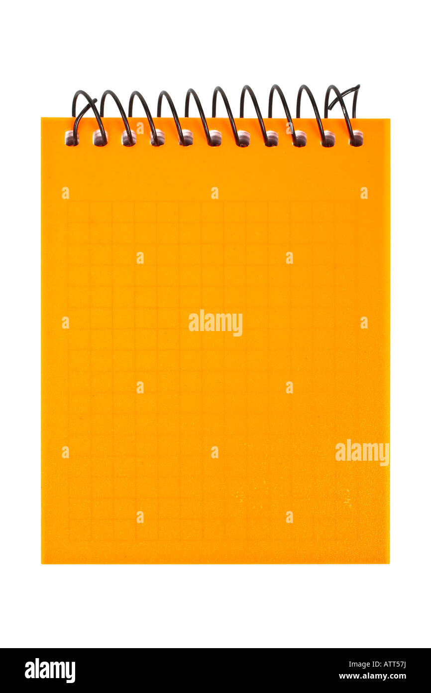 Orange notebook isolated on white background With clipping path ...