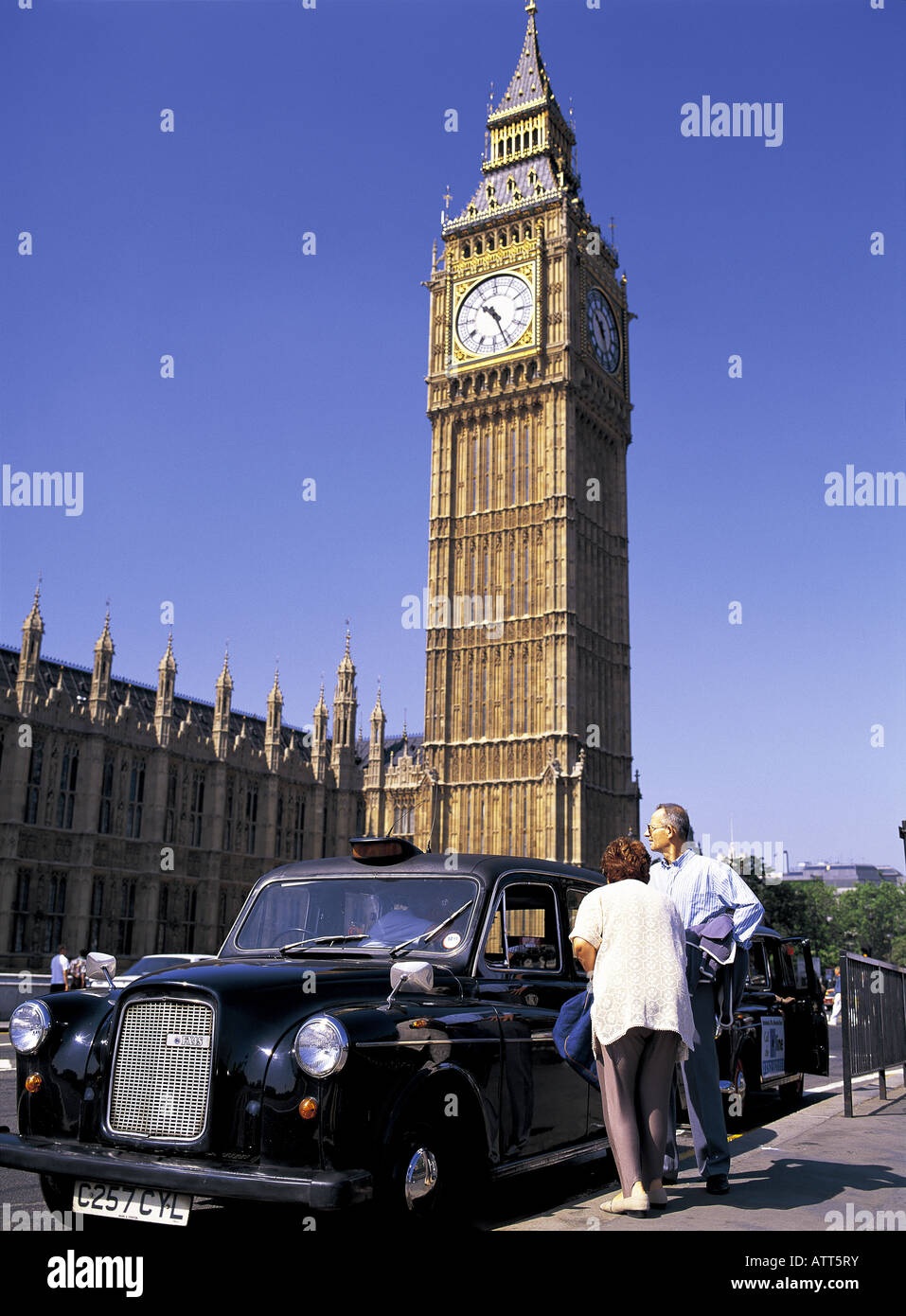 Big Ben and Taxi London England UK Stock Photo - Alamy