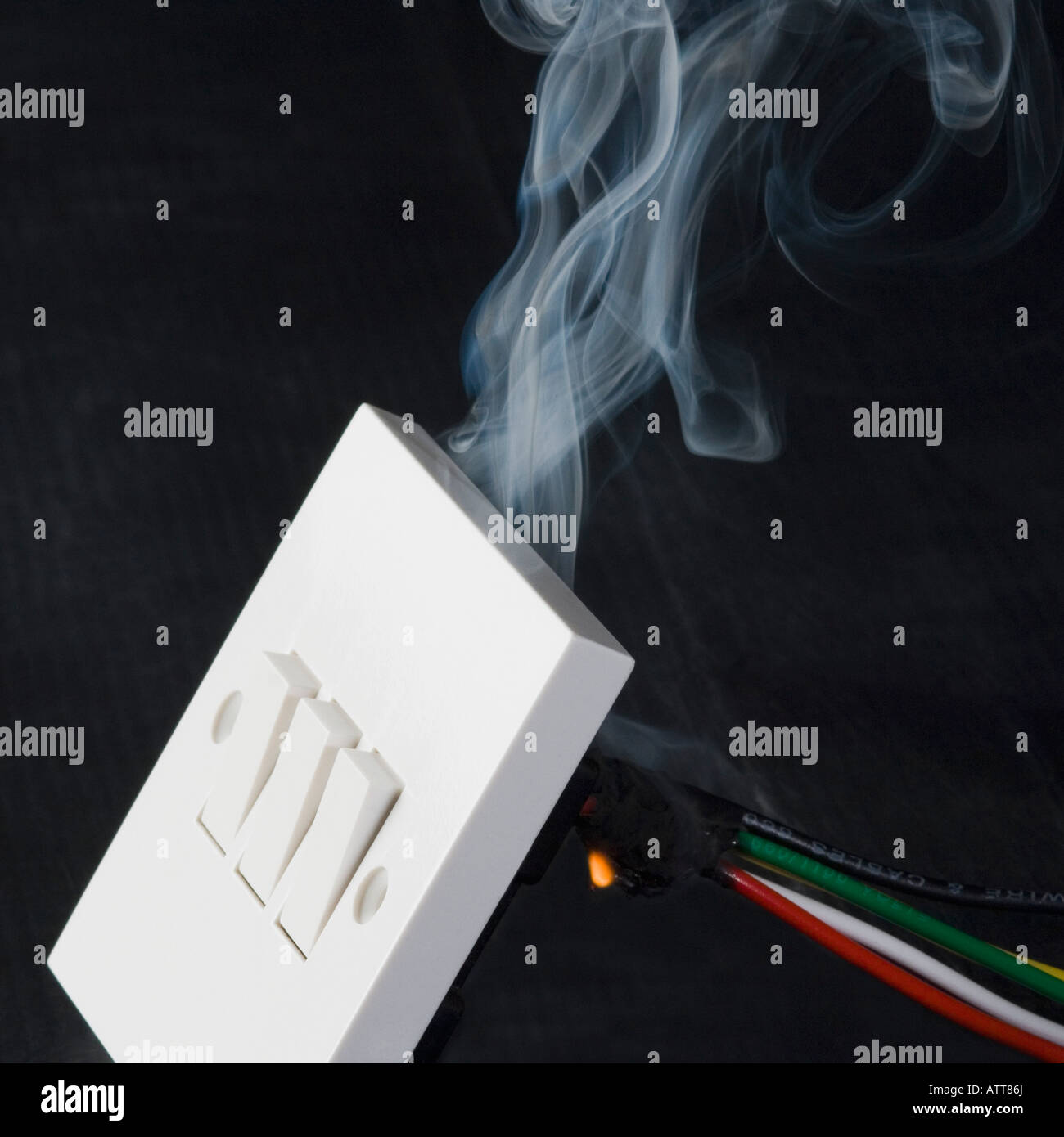Smoke coming out from a switchboard Stock Photo - Alamy