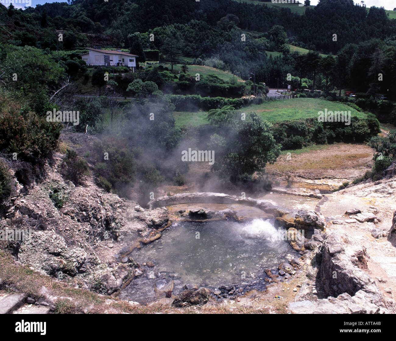 Hot springs on the island of Sao Miguel in the Azores Stock Photo - Alamy