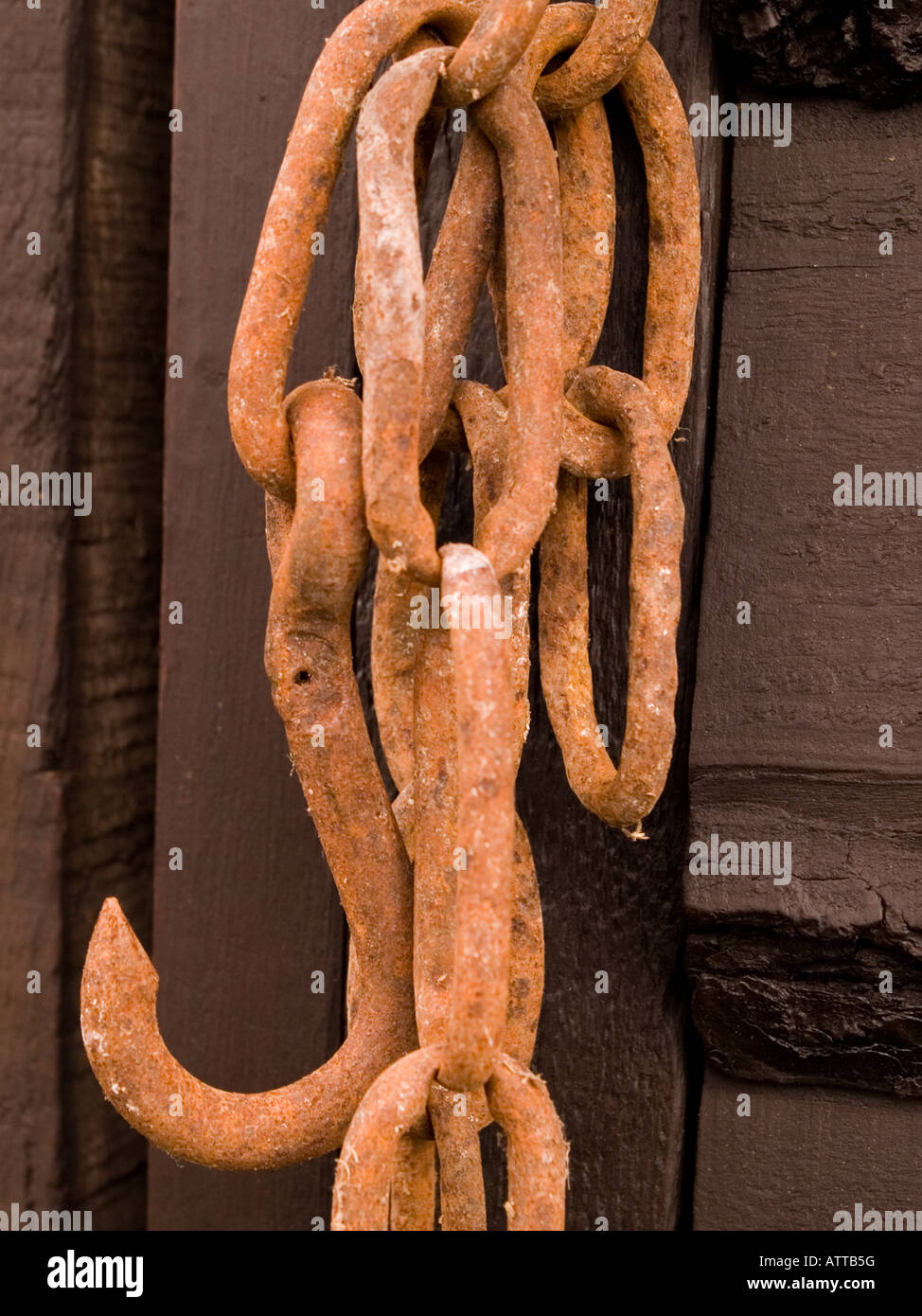 [rusty chain] and hook Stock Photo - Alamy