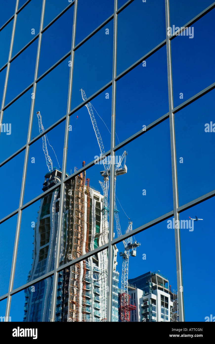 High rise building glass curtain wall and office building hi-res stock ...