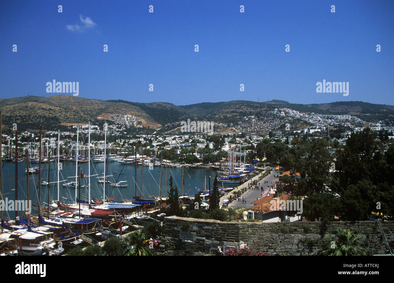 Bodrum's harbour seen from the castle Stock Photo - Alamy