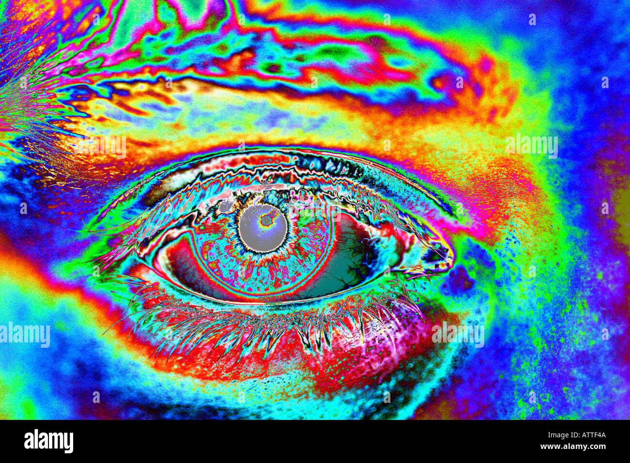 Eye seeing rainbow colours Stock Photo - Alamy