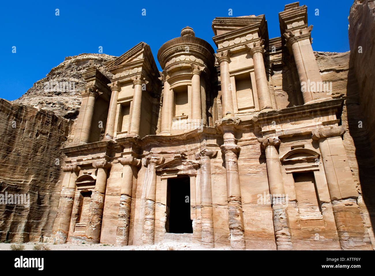 The Monastery Al-Deir Petra Jordan Stock Photo - Alamy