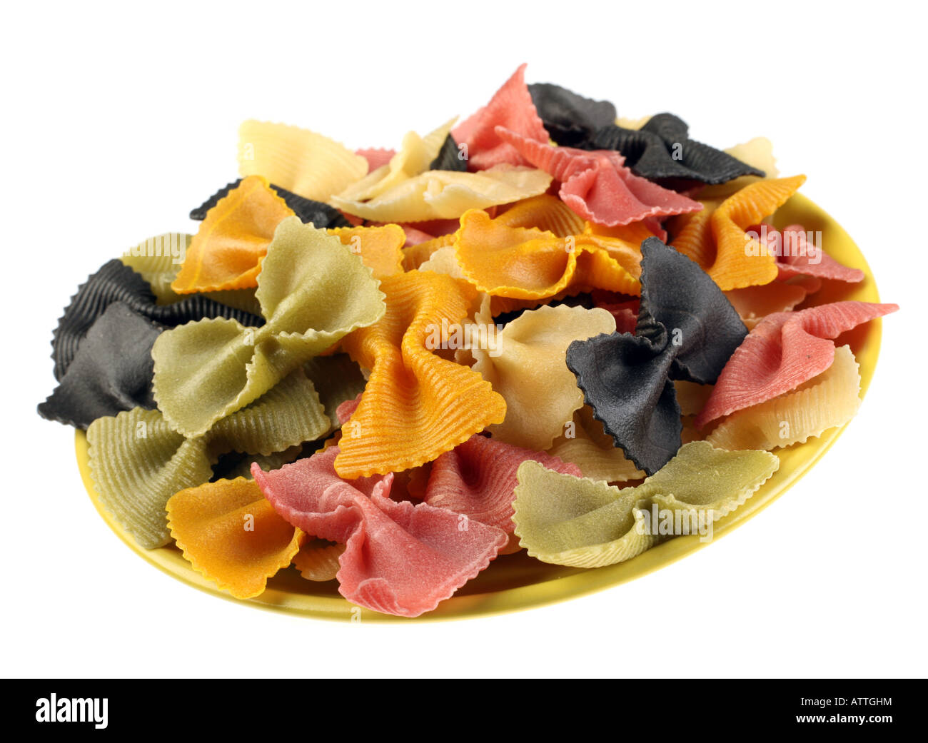 Color pasta detail isolated on white background Stock Photo - Alamy