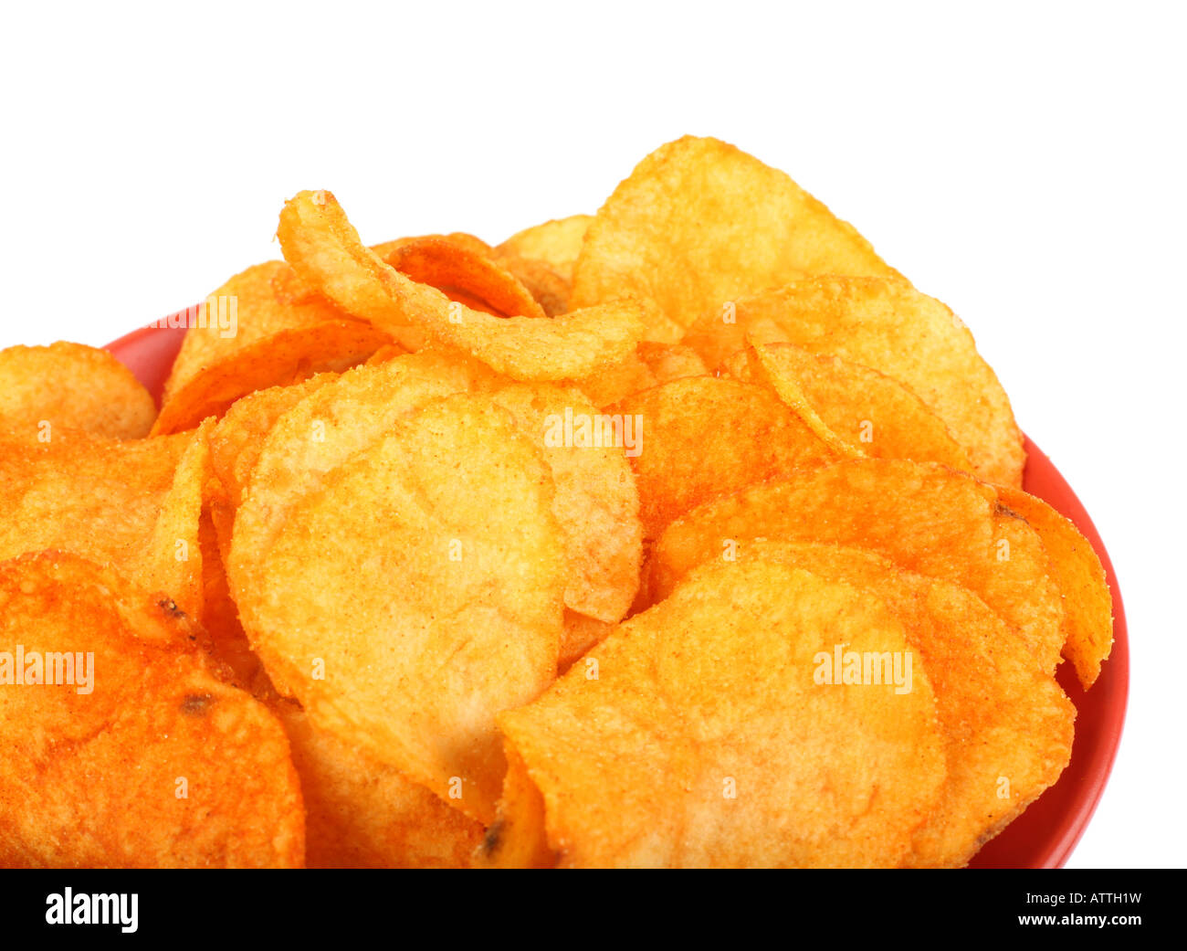 Potato salt chips isolated on white background Stock Photo - Alamy