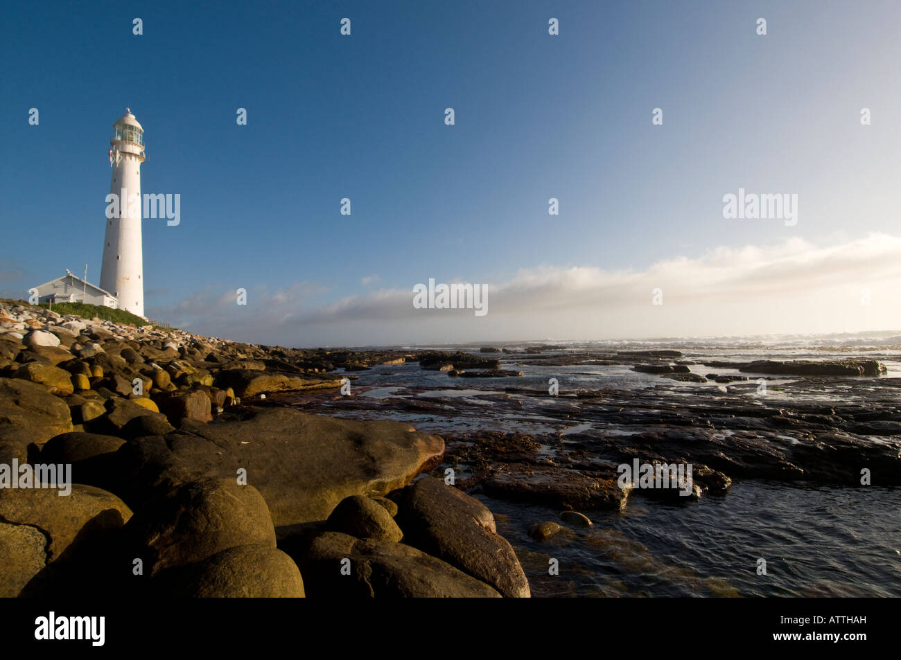 Slangkop Lighthouse in Kommetjie Cape Peninsula near Cape Town Stock ...
