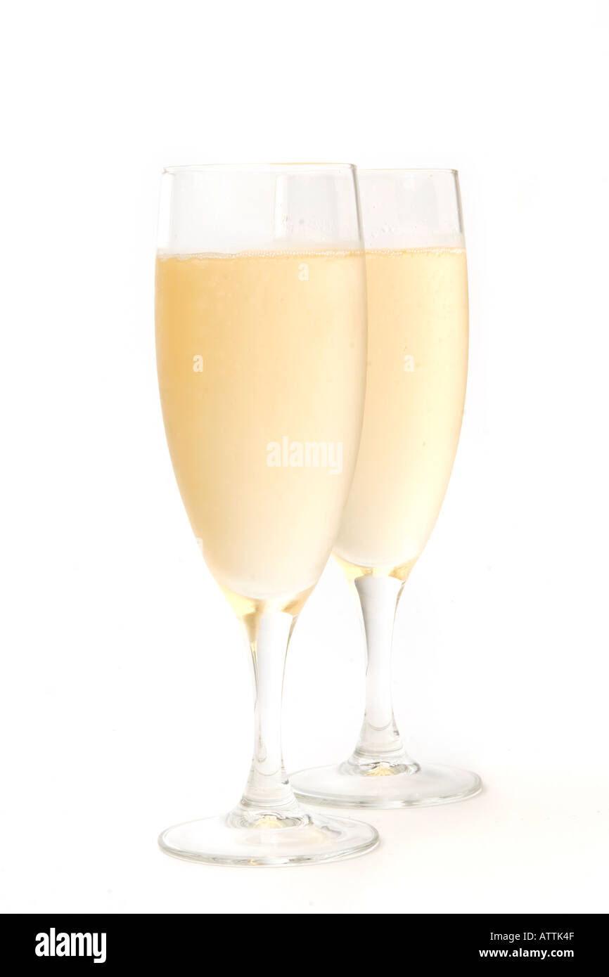 Two celebratory wine glasses Cut Out Stock Images & Pictures - Alamy