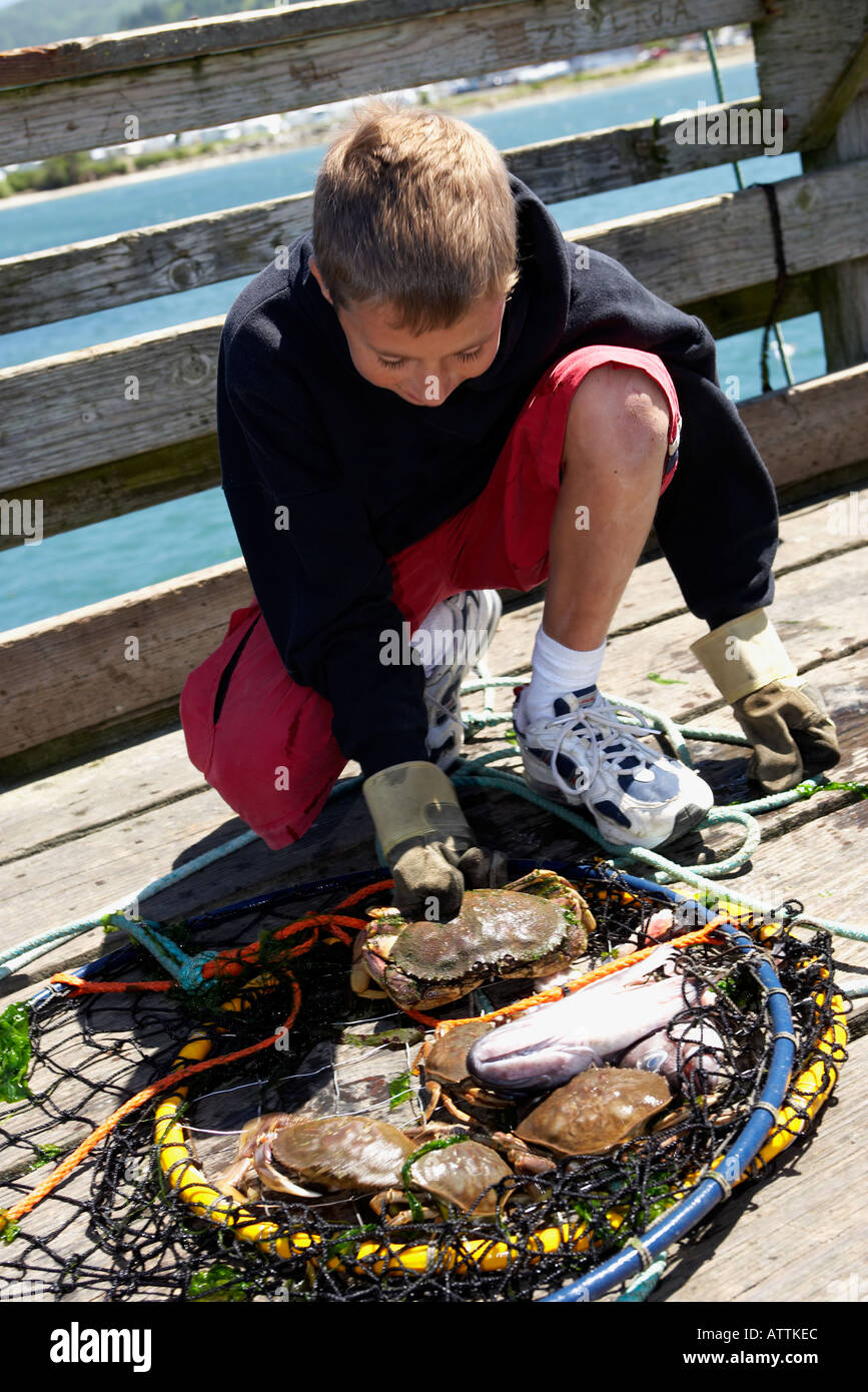 Crab net child hi-res stock photography and images - Alamy