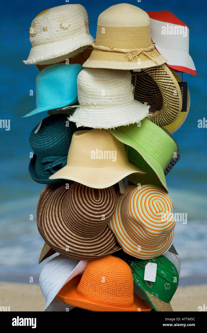 HATS ON BEACH Stock Photo - Alamy