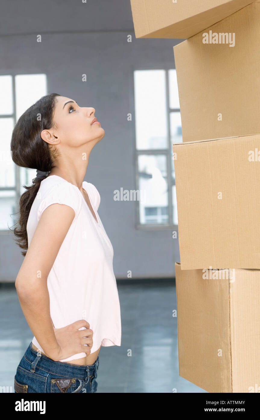 Woman exiting house hi-res stock photography and images - Alamy