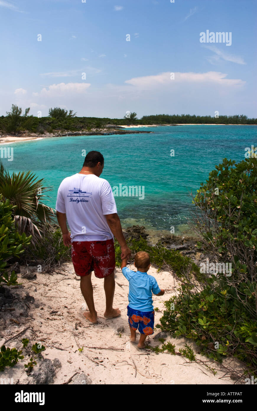 Father and son - Rose Island, Bahamas Stock Photo - Alamy