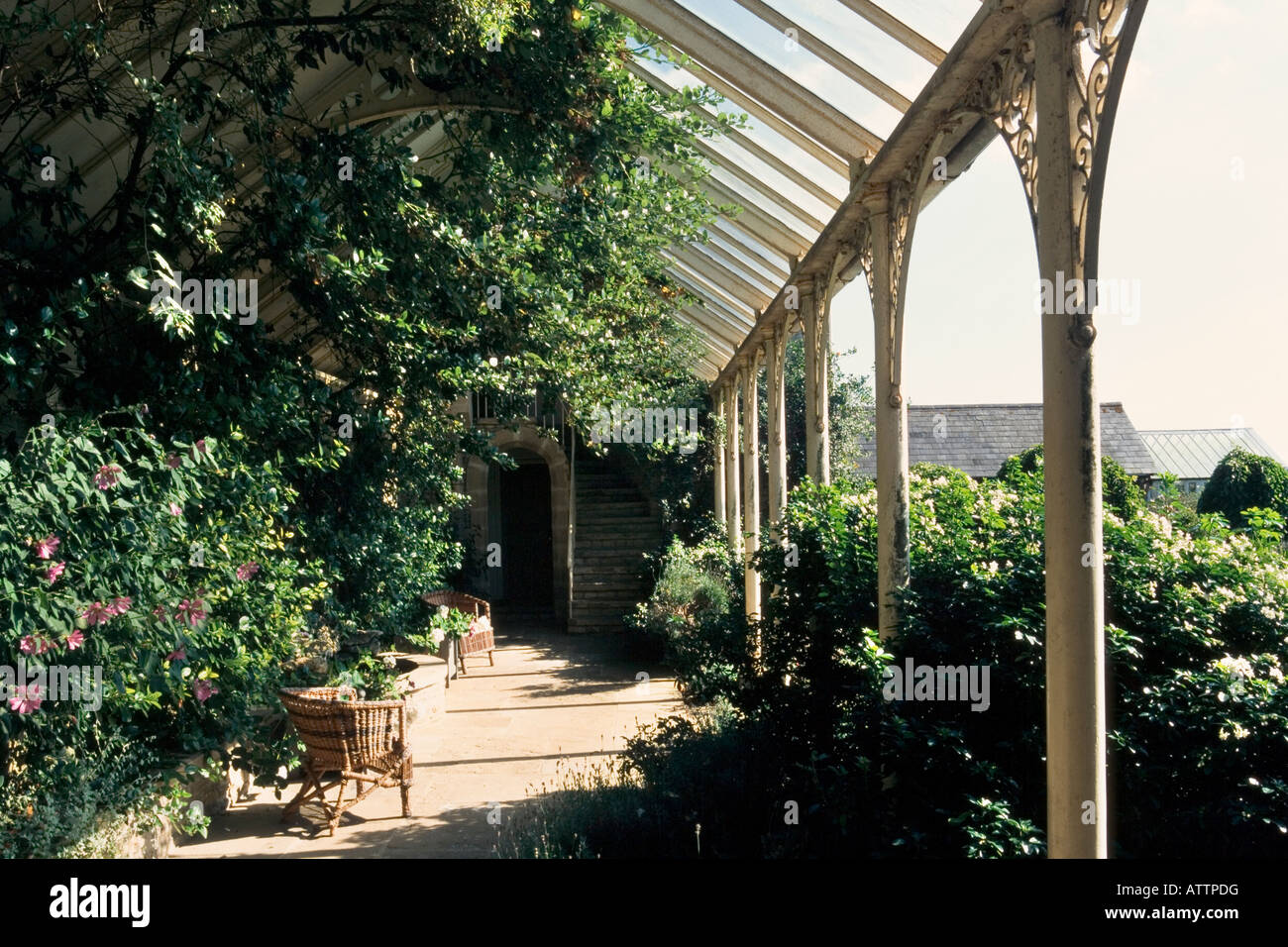 Traditional garden sheltered arcade walk Stock Photo - Alamy