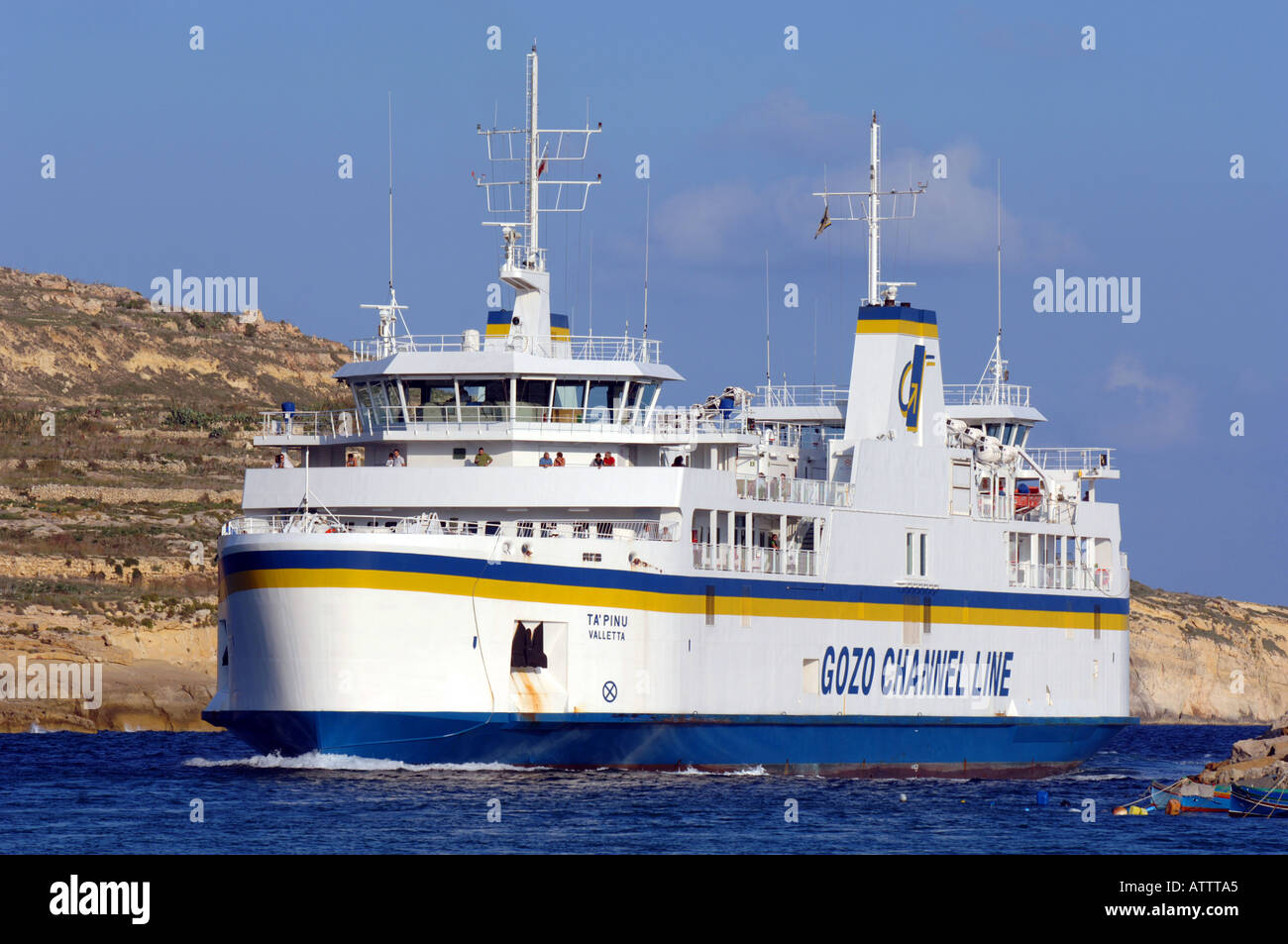 Gozo car and passenger ferry Ta Pinu The Island of Malta Stock Photo ...