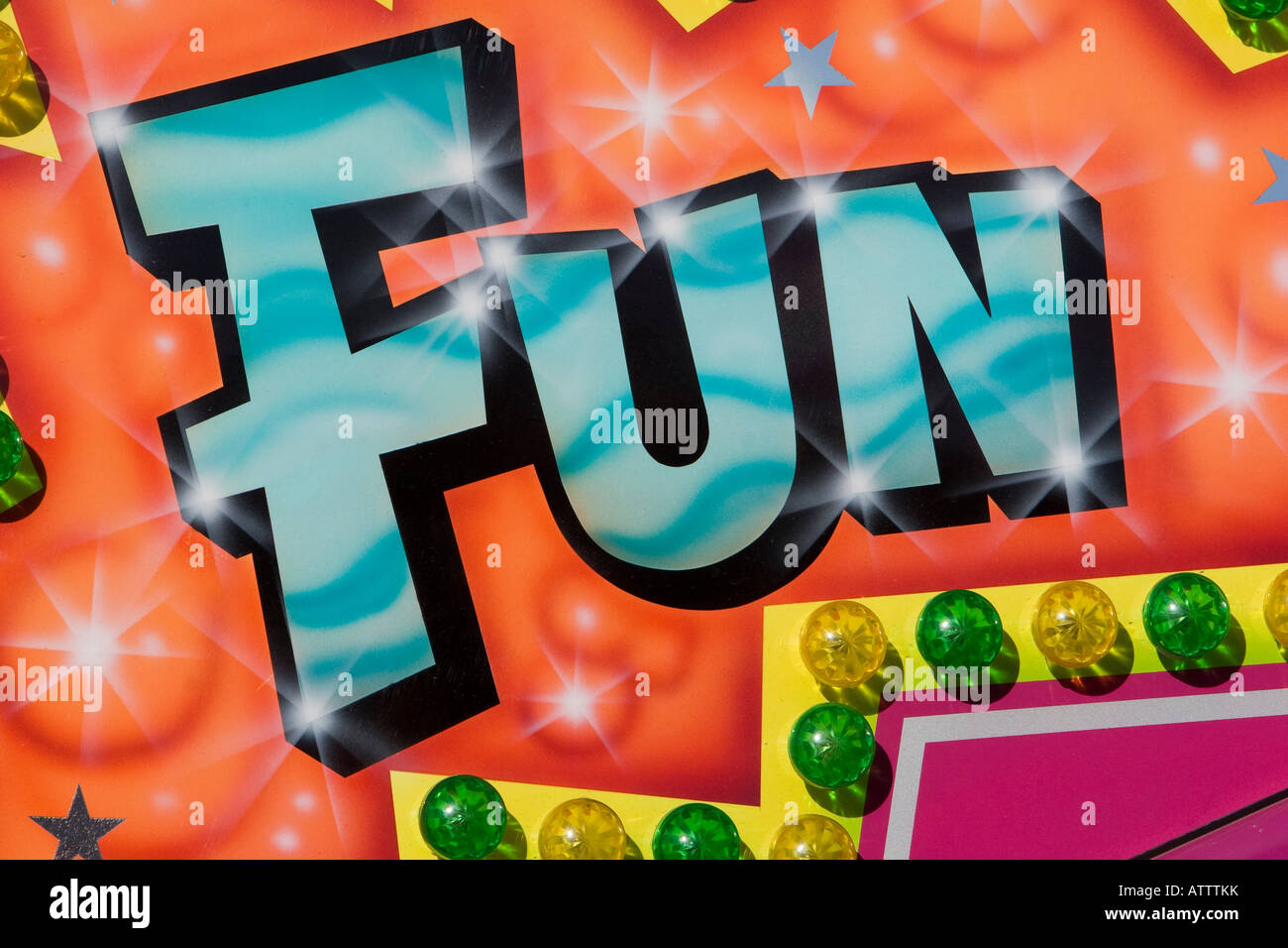Painted Fun sign at a carnival in the United States Stock Photo - Alamy