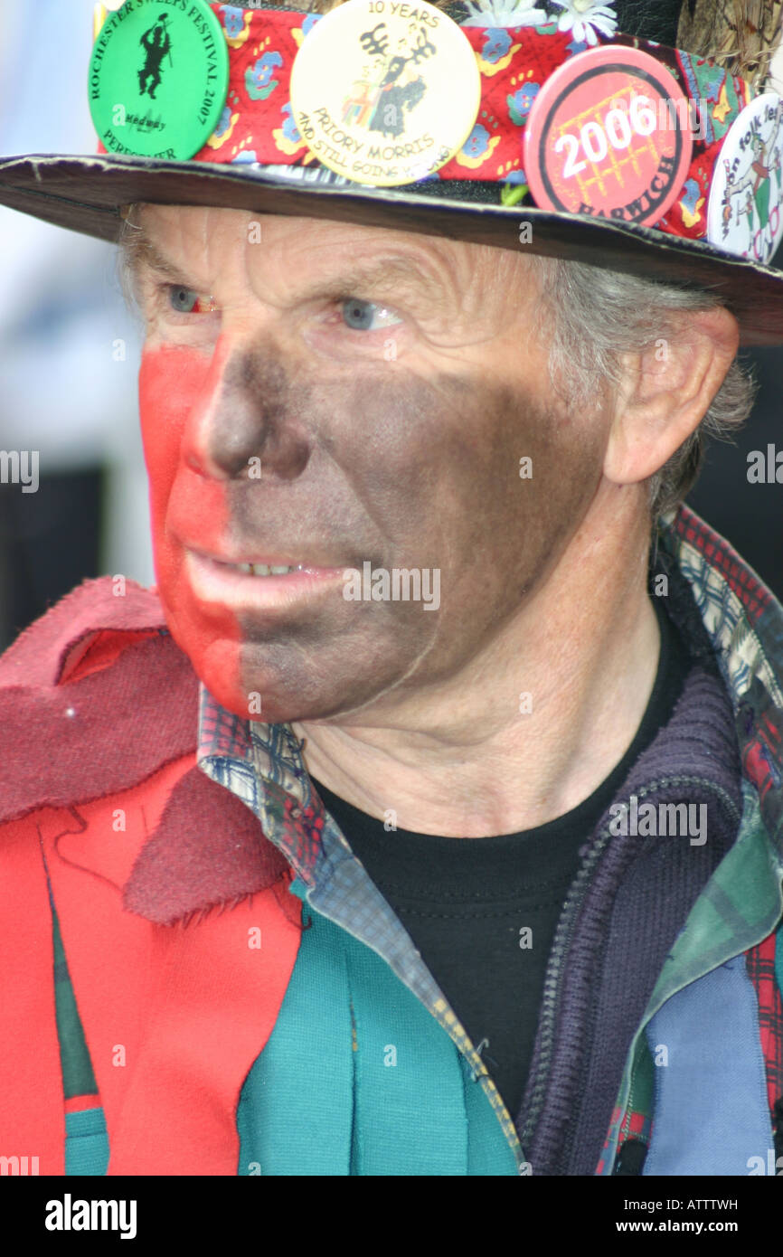 painted sweeps festival face paint morris dancer Stock Photo - Alamy