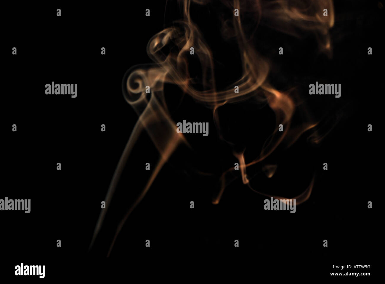 red orange smoke curls abstract incense waves color haze air currents ...