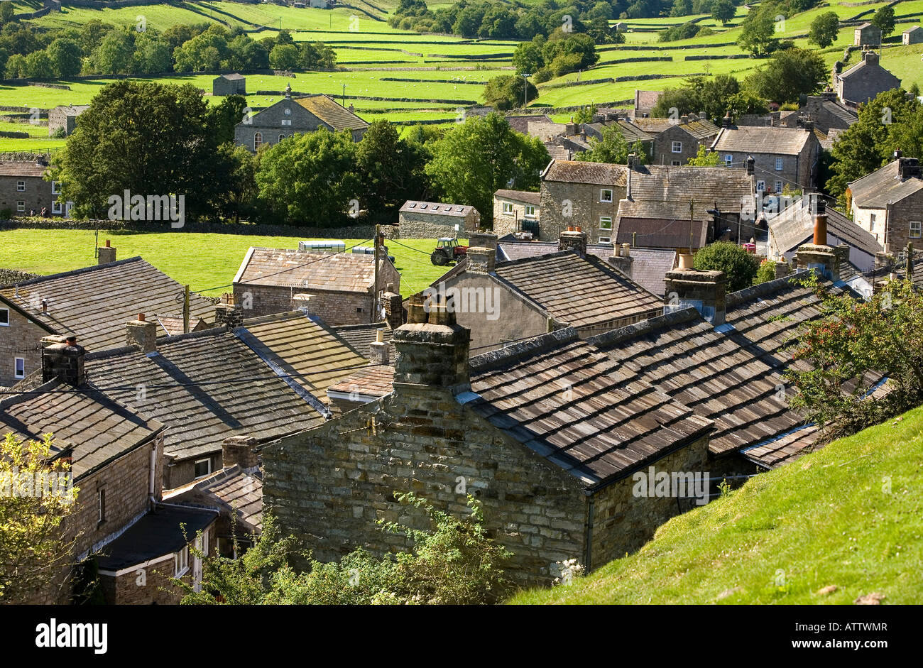 Gunnerside Village Swaledale Yorkshire Dales National Park England ...