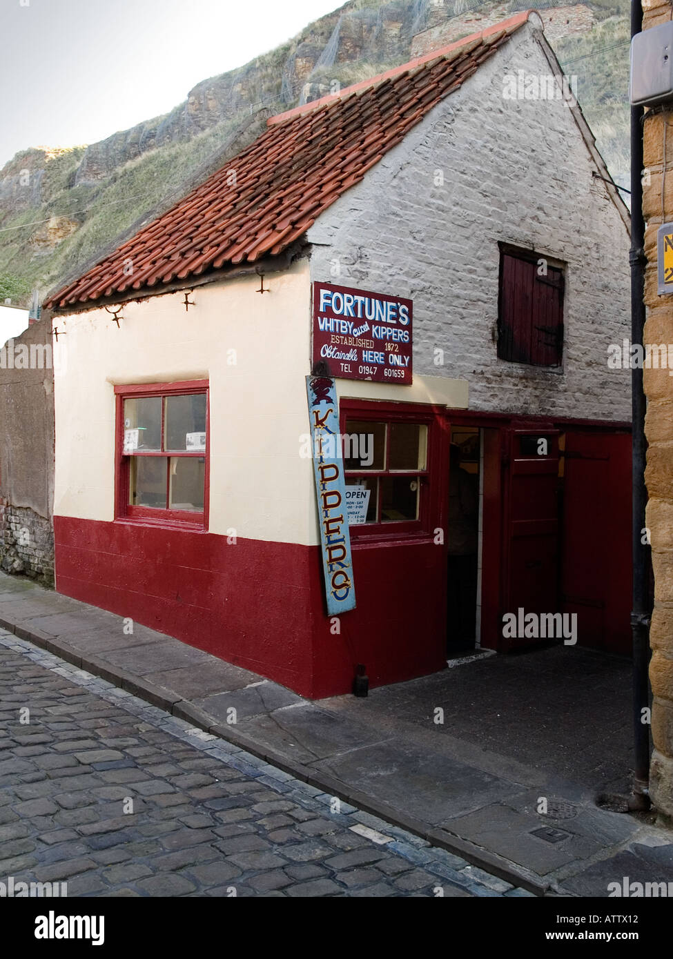 Fortunes kipper smoking establishment in Whitby, Yorkshire UK Stock ...