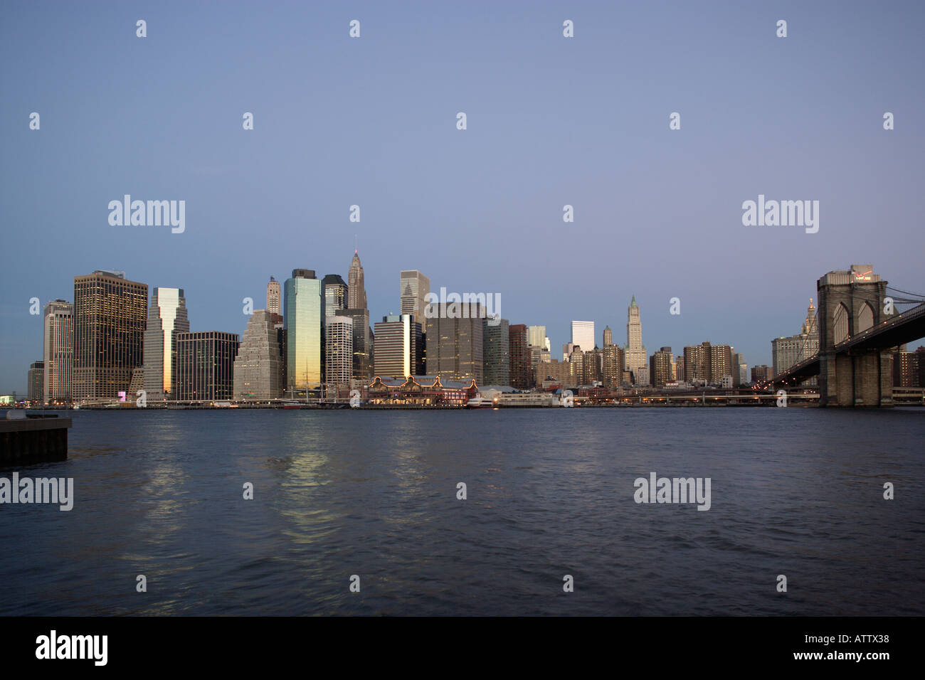 Manhattan New York city NY USA skyline at dawn Stock Photo - Alamy