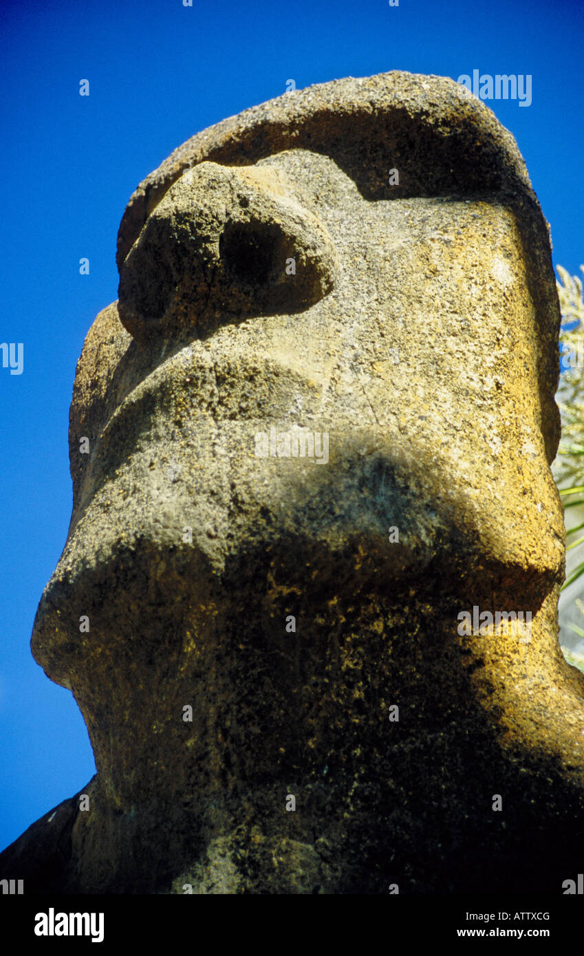 Easter Island moai at the Fonck Museum, Vina Del Mar, Chile Stock Photo ...