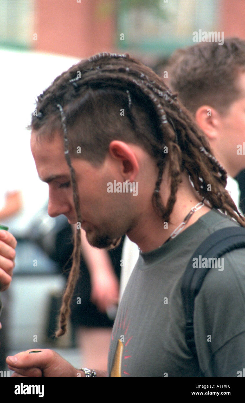 Punk rocker age 20 with dreads at Bastille Day. Minneapolis Minnesota ...