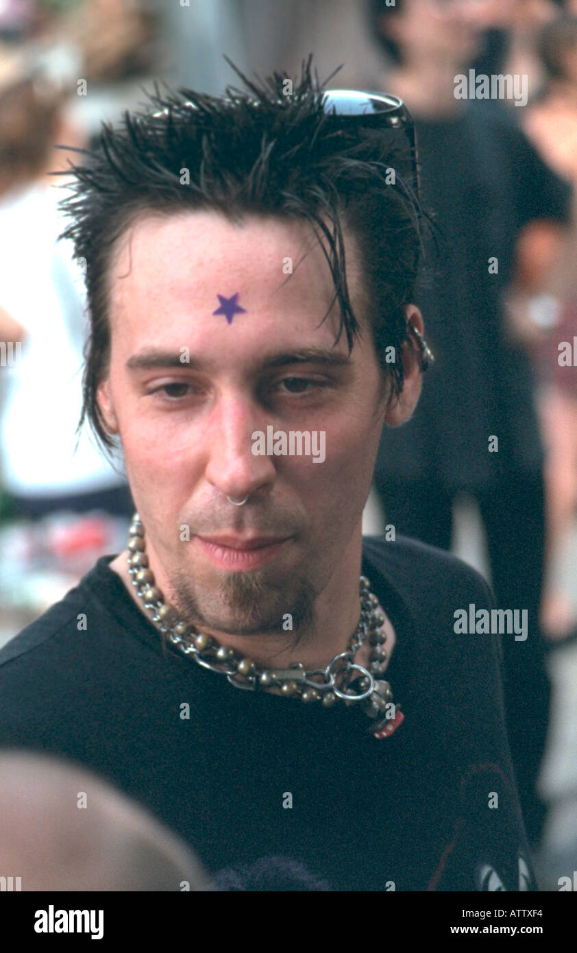 Punk rocker age 25 enjoying Bastille Day. Minneapolis Minnesota USA ...