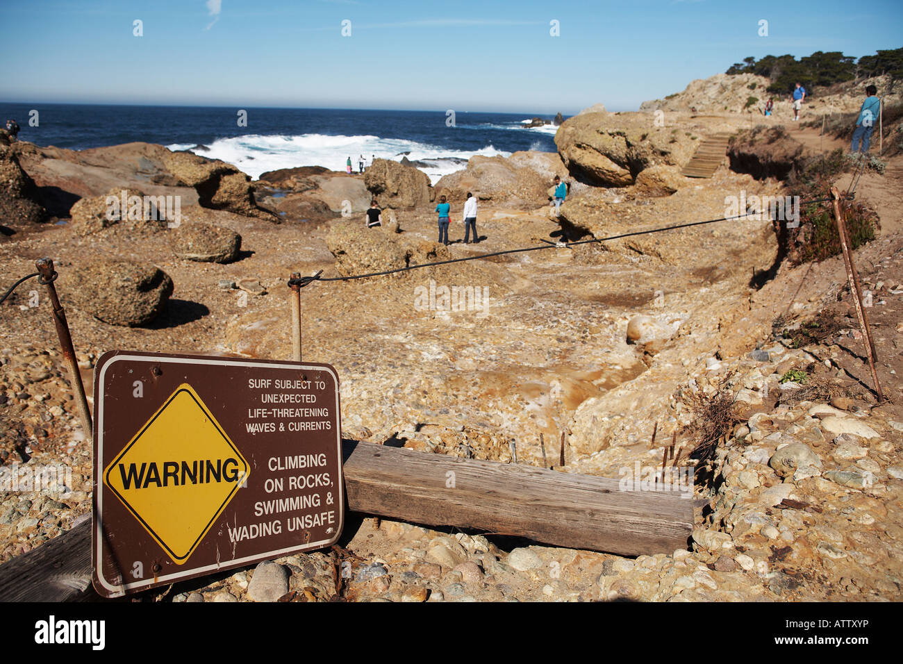 Warning Sign at California's Point Lobos State Reserve Along the ...
