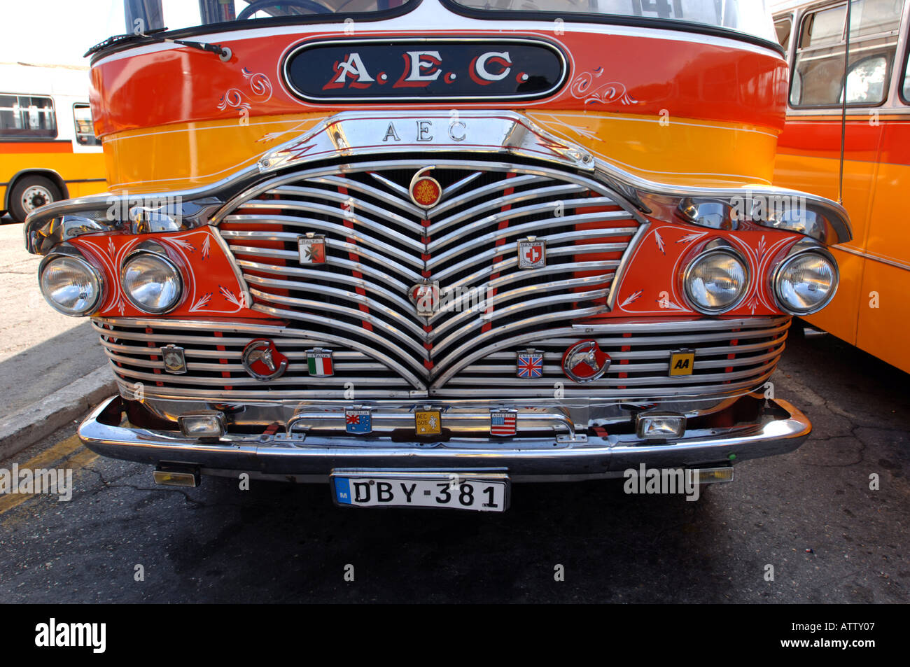 The old style buses that are the main transport The Island of Malta ...