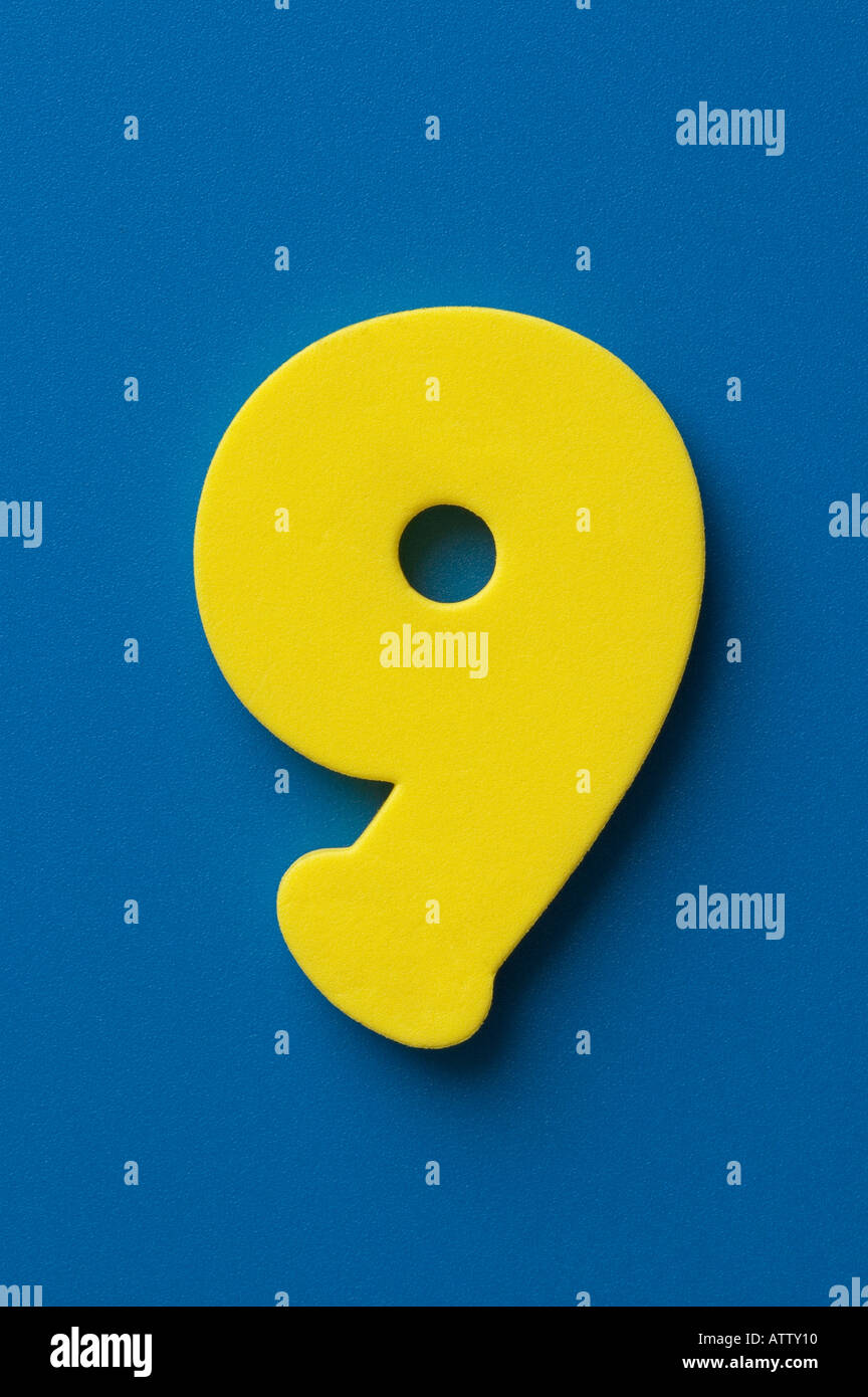 NUMBER NINE 9 FIGURE ALPHABET Stock Photo - Alamy